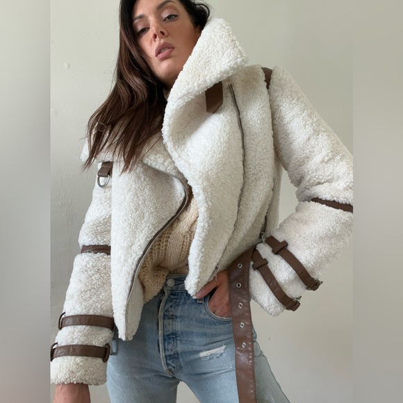 Tularosa | Jackets & Coats | 248 Tularosa Bailey Aviator Moto Jacket Shearling Lovers Friends ...